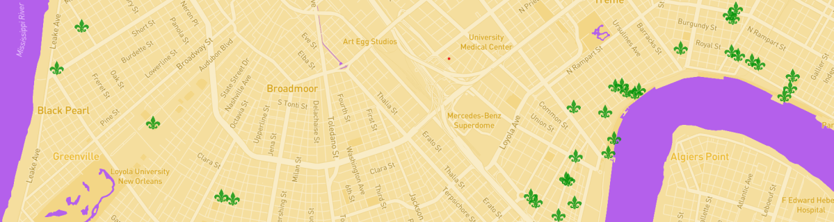 New Orleans Tourist Map in Mapbox – CS Bennett